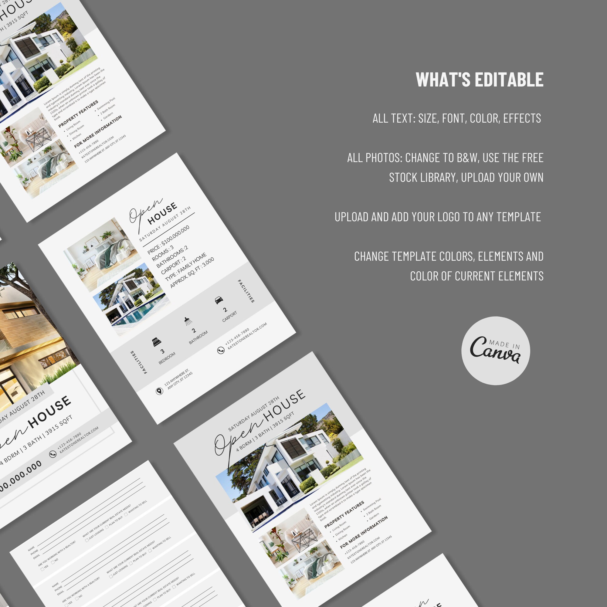 Open House Flyer Bundle, Open House Sign-in Sheet, Open House Welcome ...