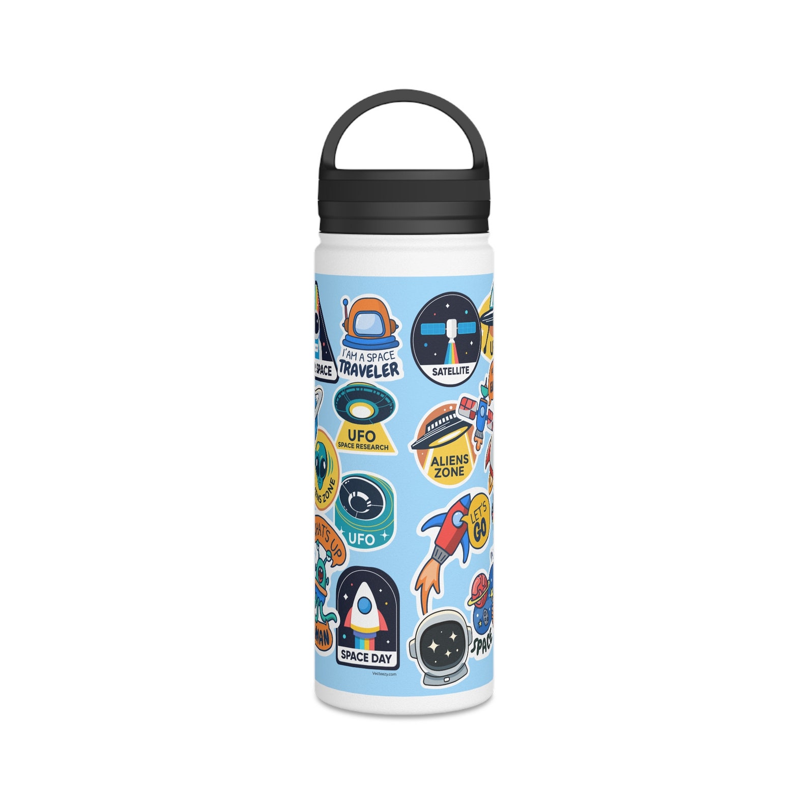 Sticker Collage Water Bottle, Water Bottle With Stickers, Space Theme ...