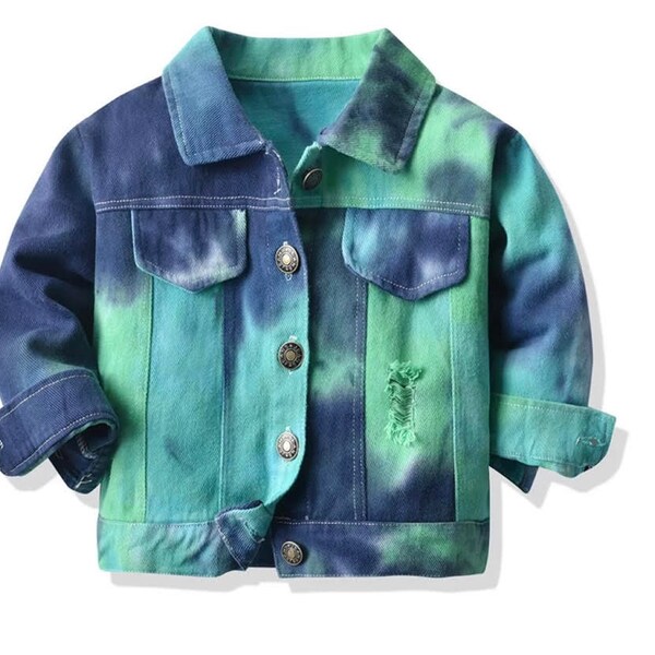 Tie Dye Denim Jacket - Etsy