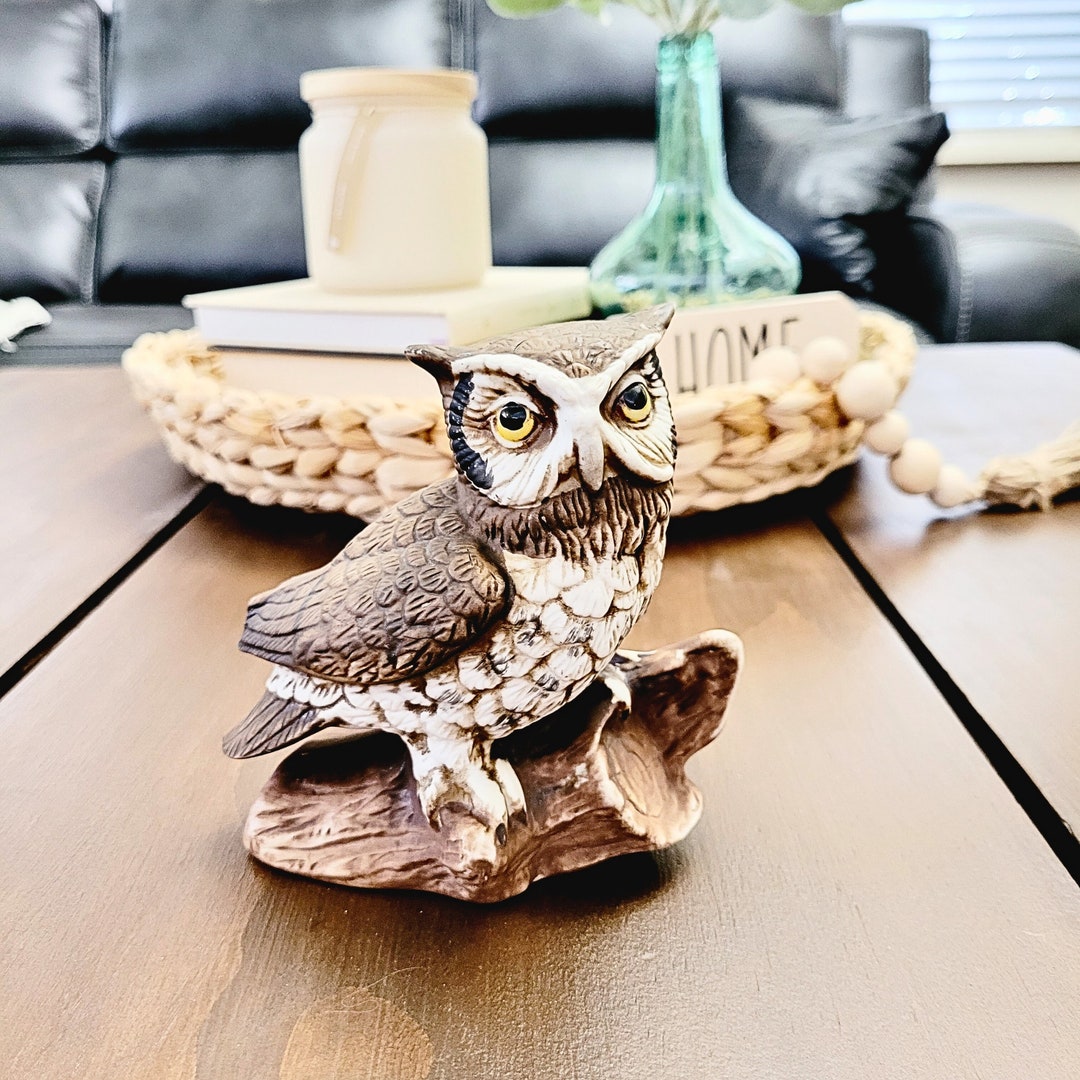 OWL - Vintage HOMCO Hand Painted #1114 Porcelain Collectible - Made in ...