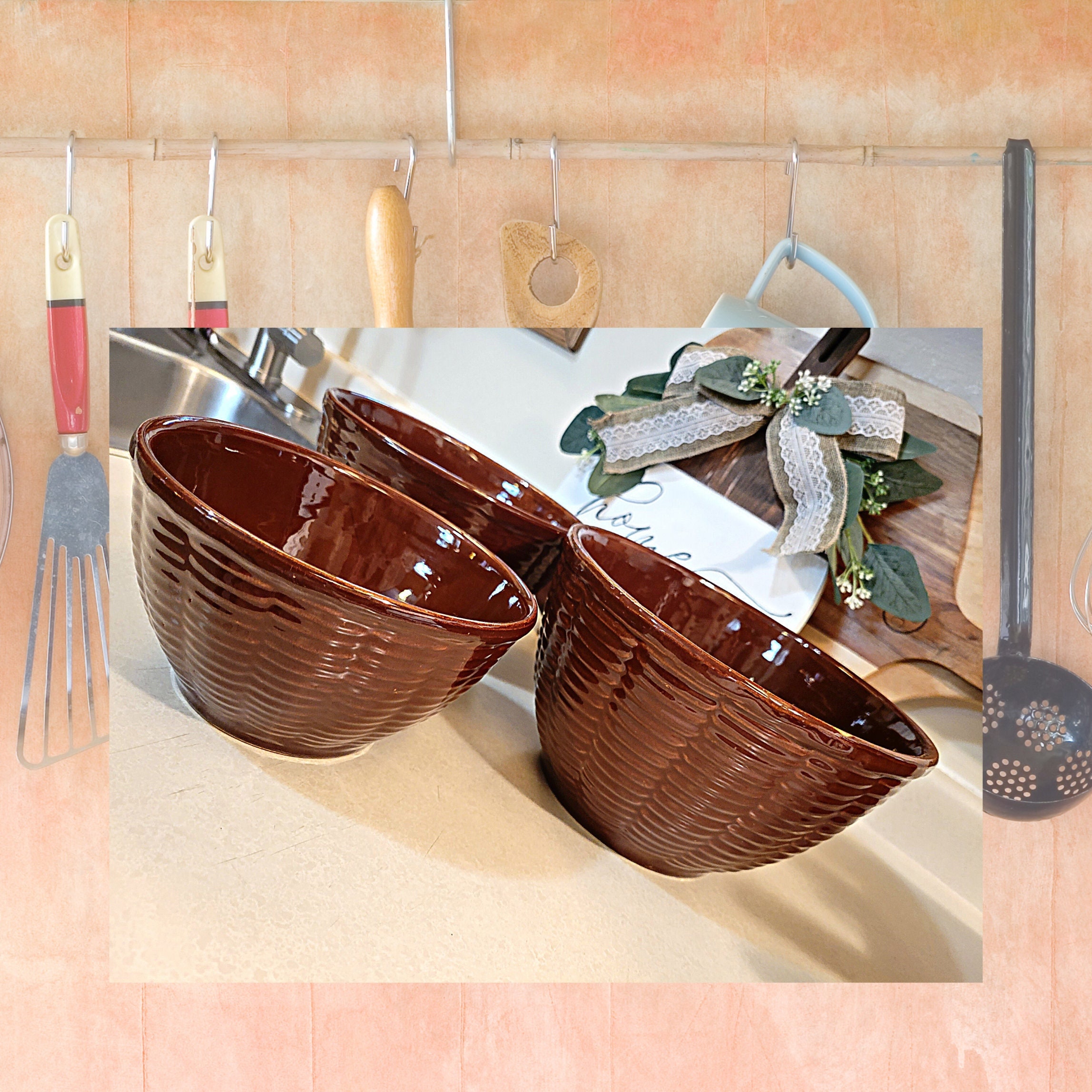 Set of 3 - Rare Vintage "watt Ovenware Usa" Pottery Heirloom ...