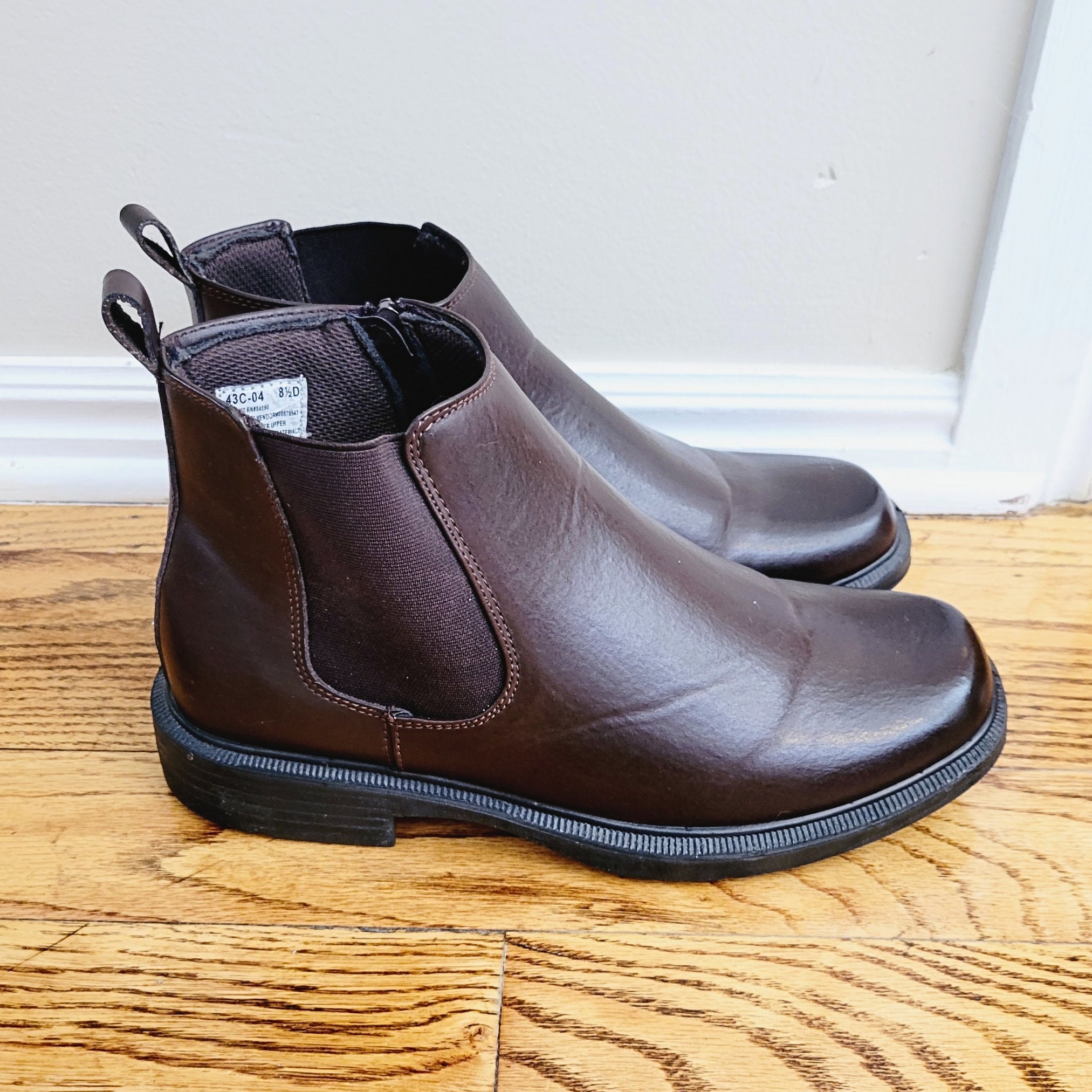 Men's Deer Stags Brown Leather Haband Soft Stags Zip Ankle Boots/shoes ...