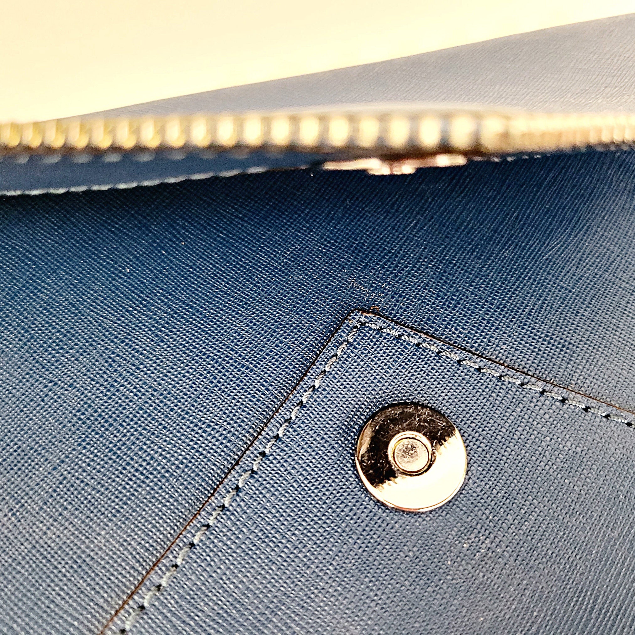 Rebecca Minkoff Blue Leather Envelope Leo Clutch Handbag W/magnetic ...