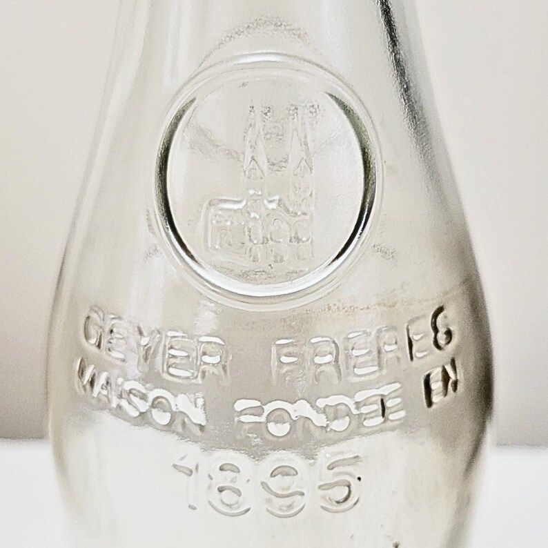 Vintage Geyer Freres Maison Fondee En 1895 Clear Glass Bottle W/bail ...