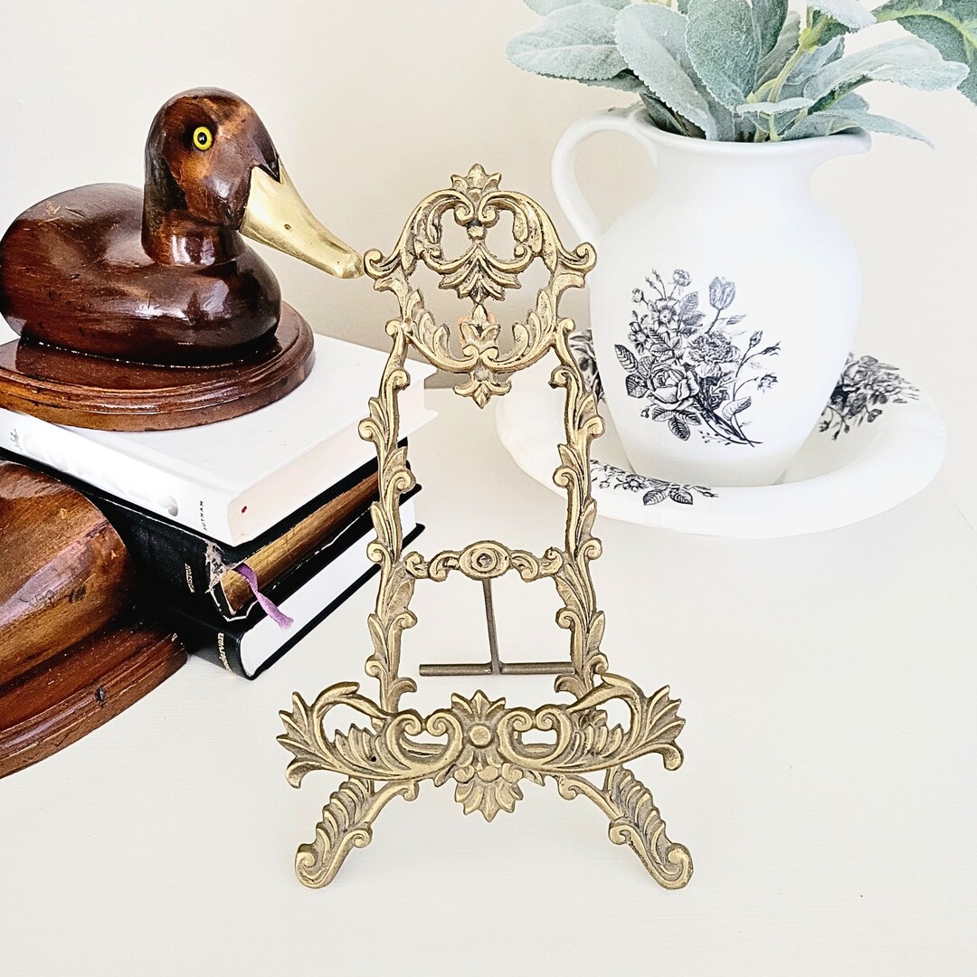 Rare Vintage Ornate Brass Easel Picture Frame Holder Tabletop Easel - Etsy