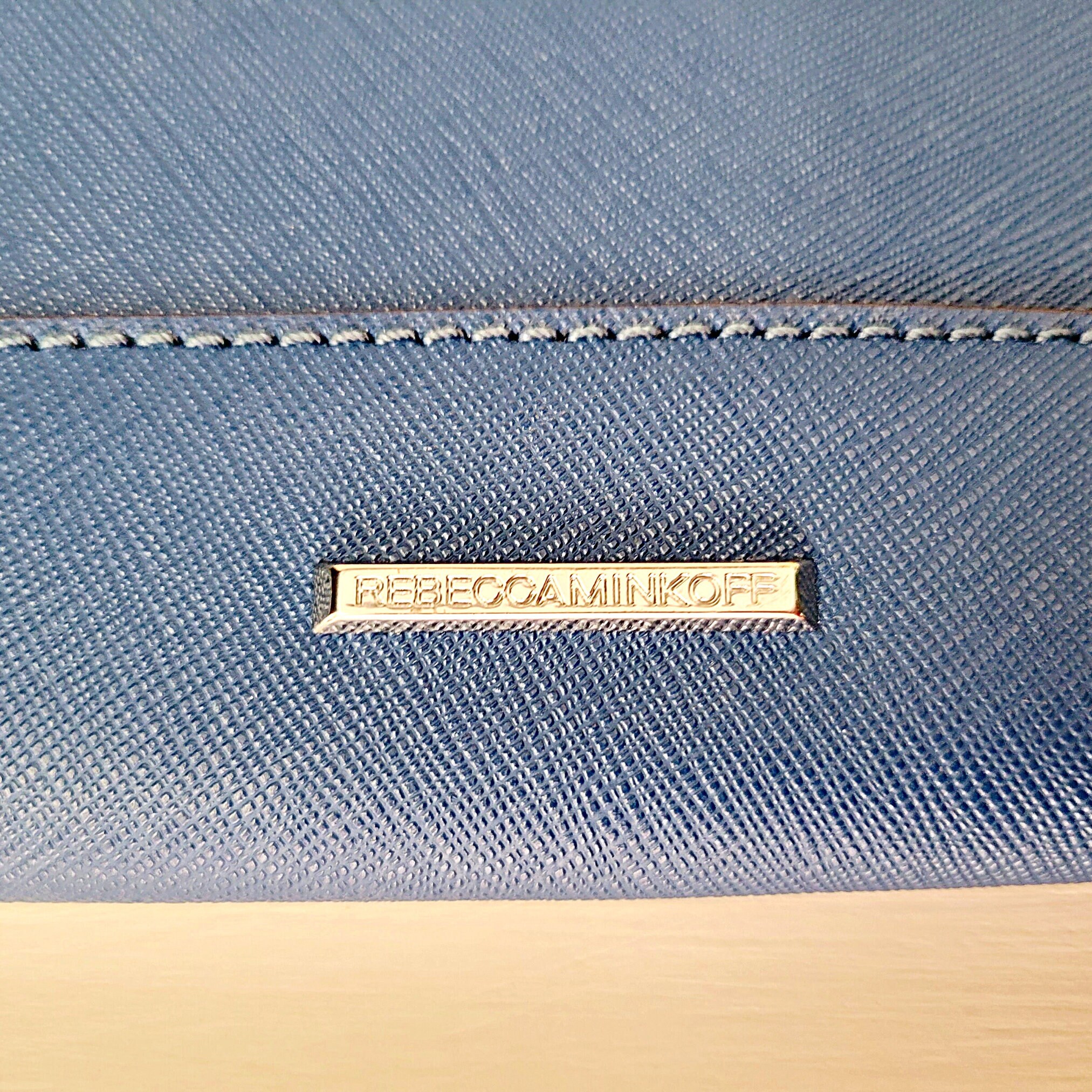 Rebecca Minkoff Blue Leather Envelope Leo Clutch Handbag W/magnetic ...