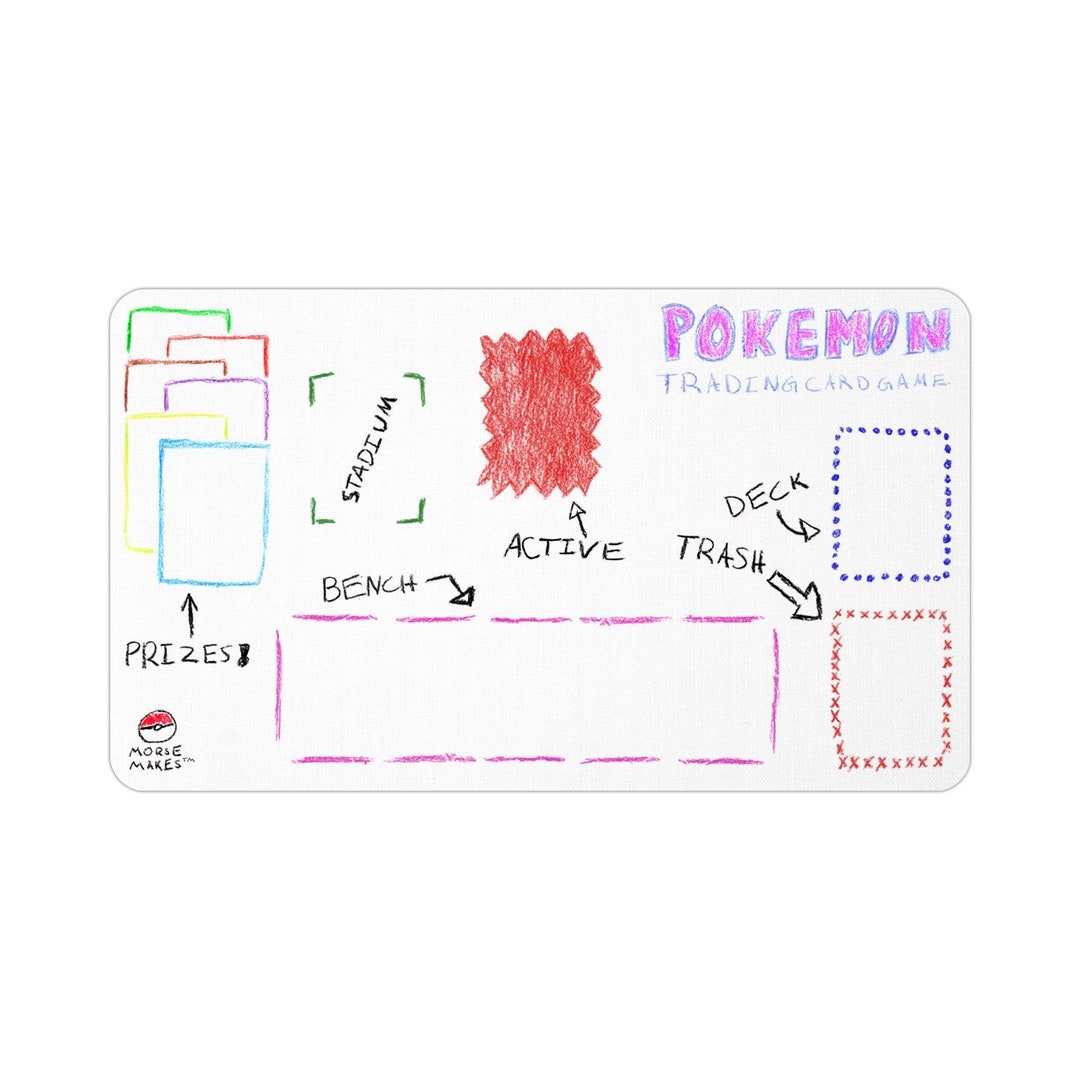 Pokemon Playmat TCG - Crayon Playzones - Custom Neoprene Deskmat - Hand ...