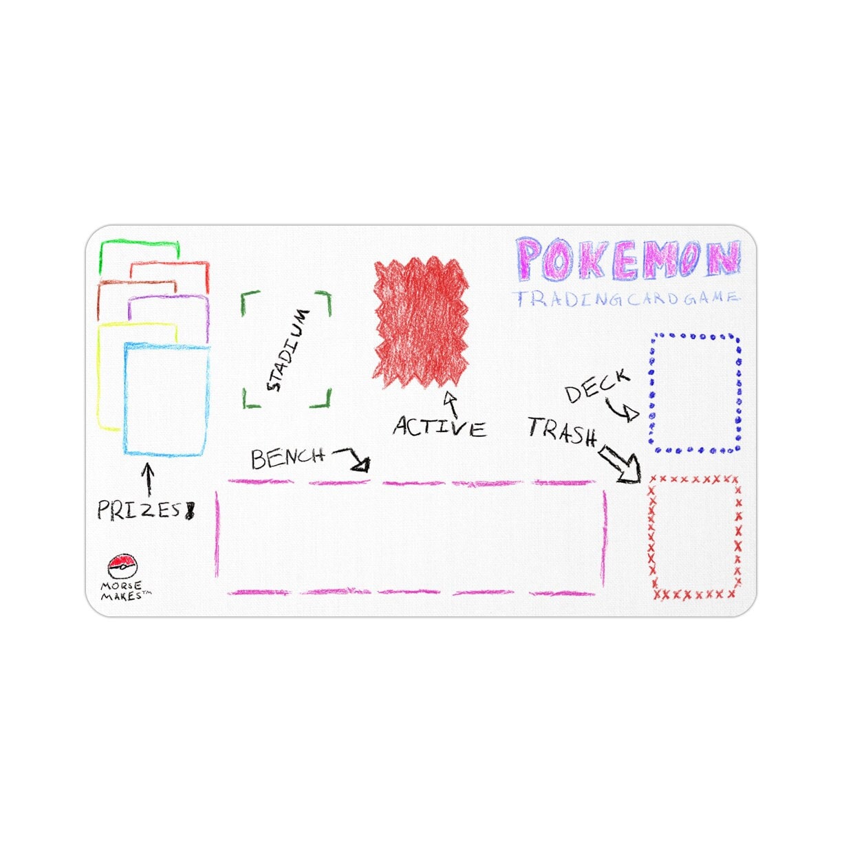 Pokemon Playmat TCG - Crayon Playzones - Custom Neoprene Deskmat - Hand ...