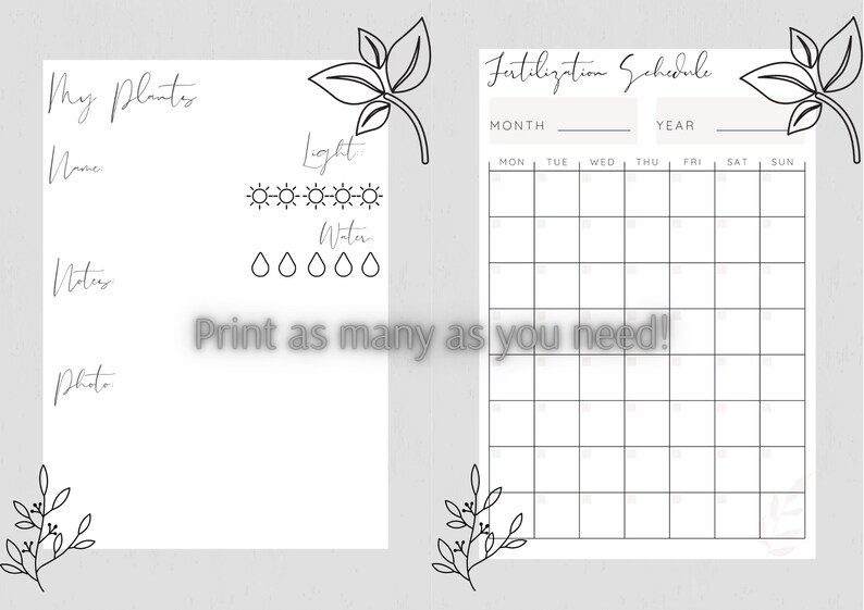 Plant Tracker, Plant Planner Printable, Houseplant Journal ...