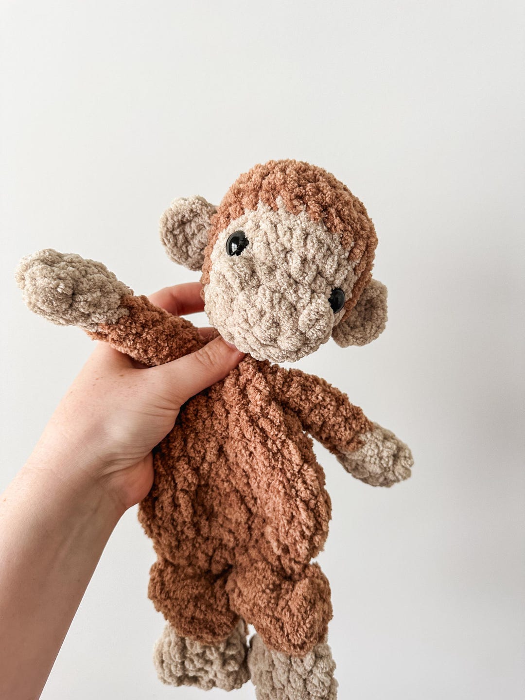Mini Monkey Snuggler | Monkey Lovey | Zoo Nursery Decor | Heirloom Gift ...