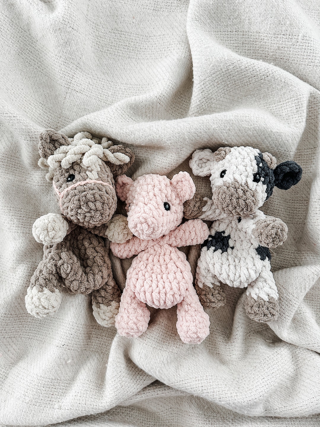 Mini Farm Snugglers | Pig Snuggler | Cow Lovey | First Birthday Gift ...