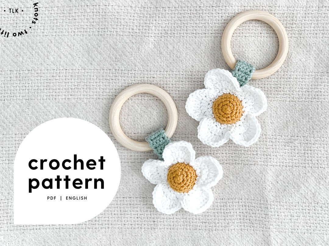 Daisy Teether Crochet Pattern | No Sew Teether Crochet Pattern | Daisy ...