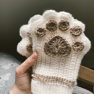 Cat Paw Fingerless Mittens Crochet Pattern - Etsy