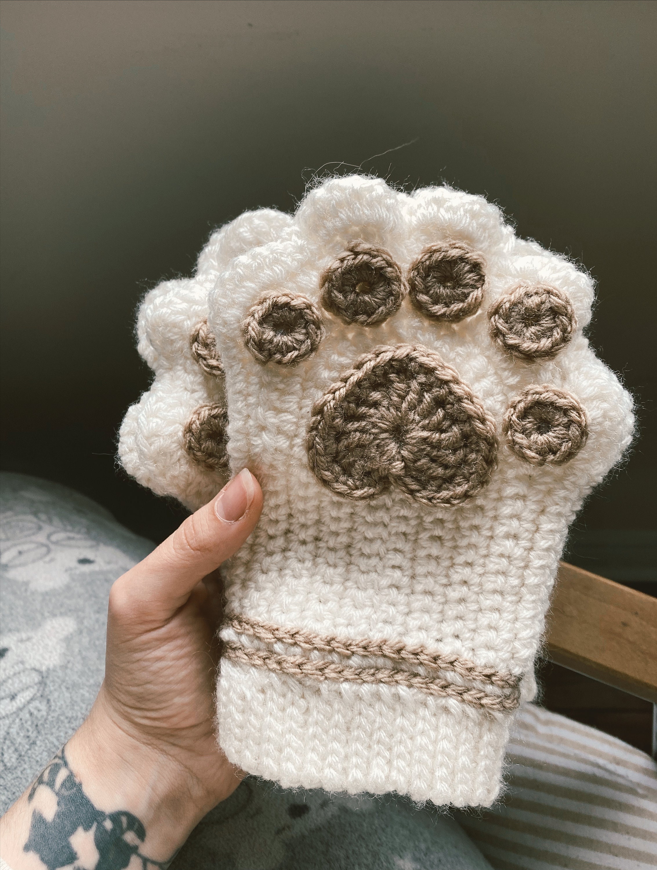 Cat Paw Fingerless Mittens Crochet Pattern - Etsy