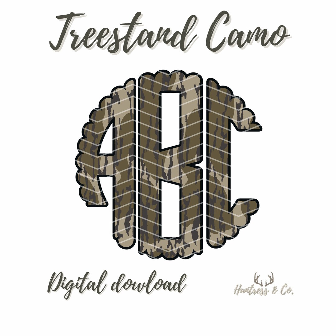 Camo Scalloped Monogram Alphabet - Etsy