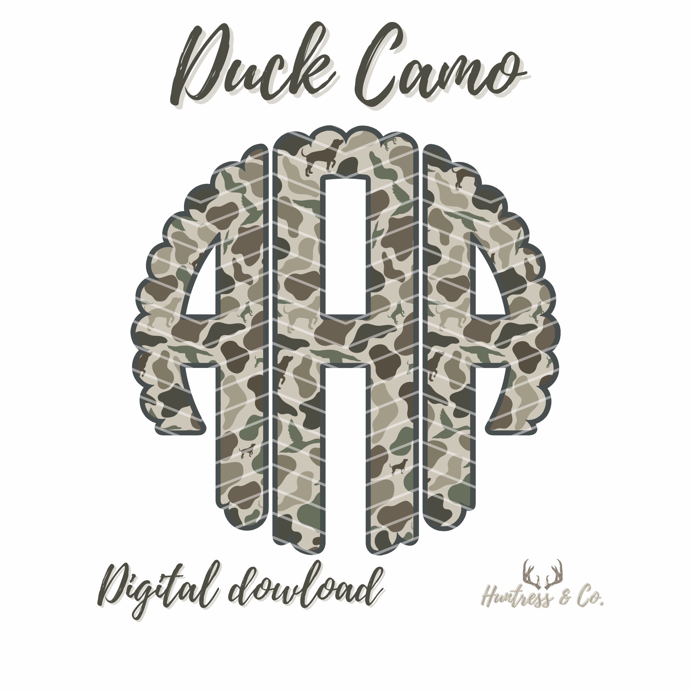 Custom Duck Camo Monogram PNG - Etsy