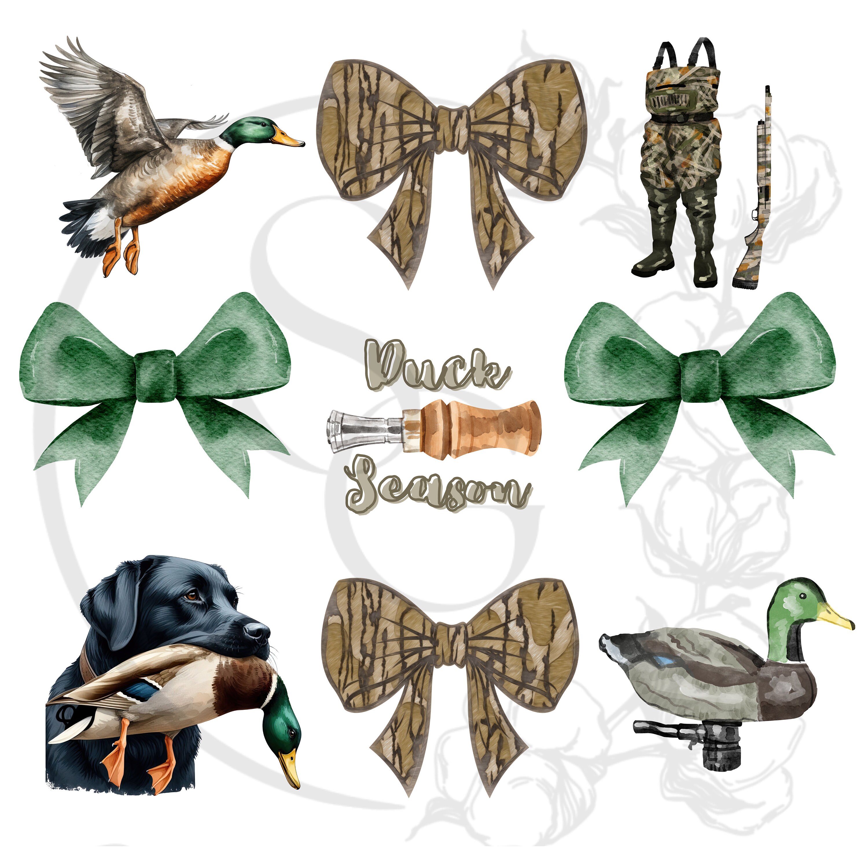 Preppy Duck Season Camo Bows PNG - Etsy