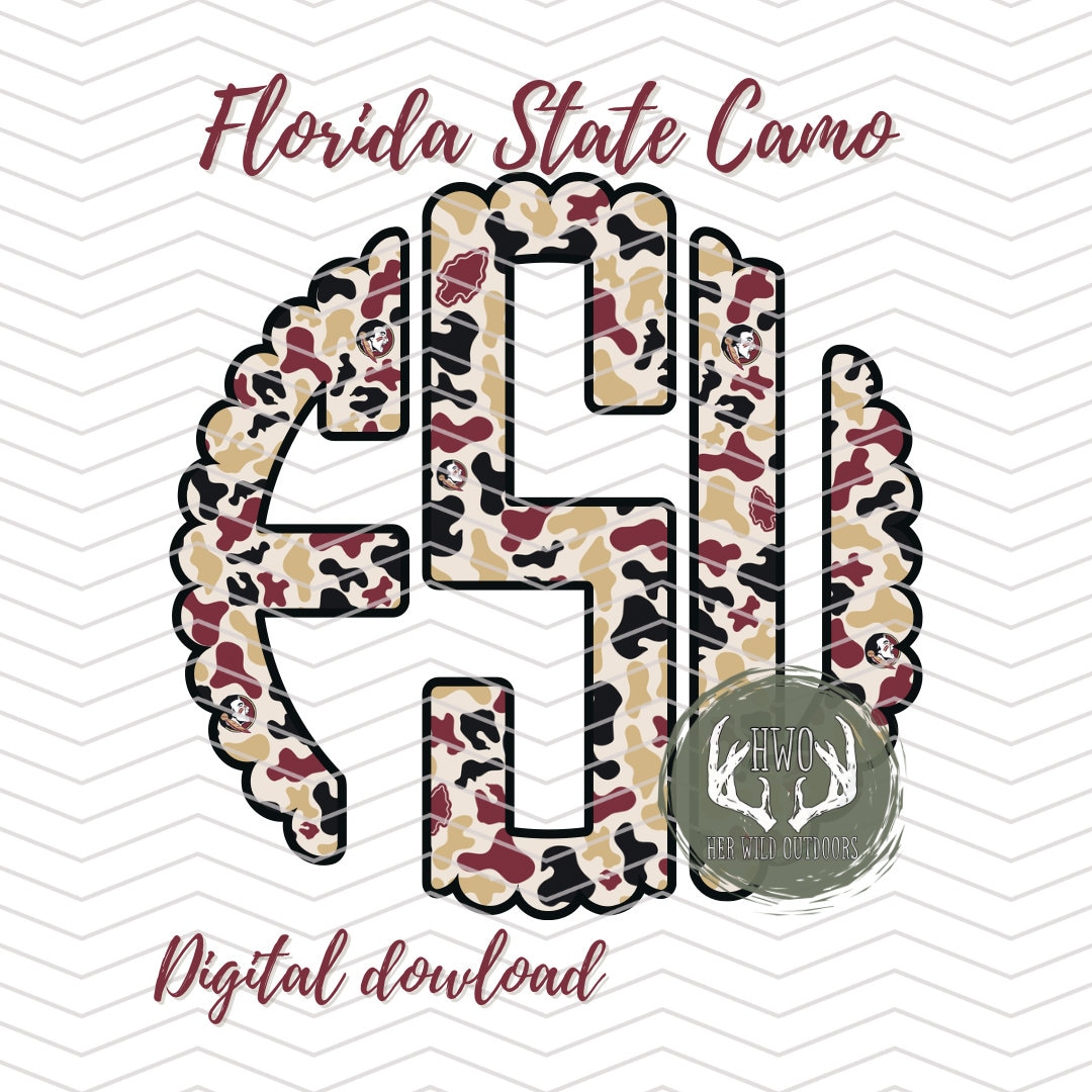 Florida State Camo Monogram PNG - Etsy