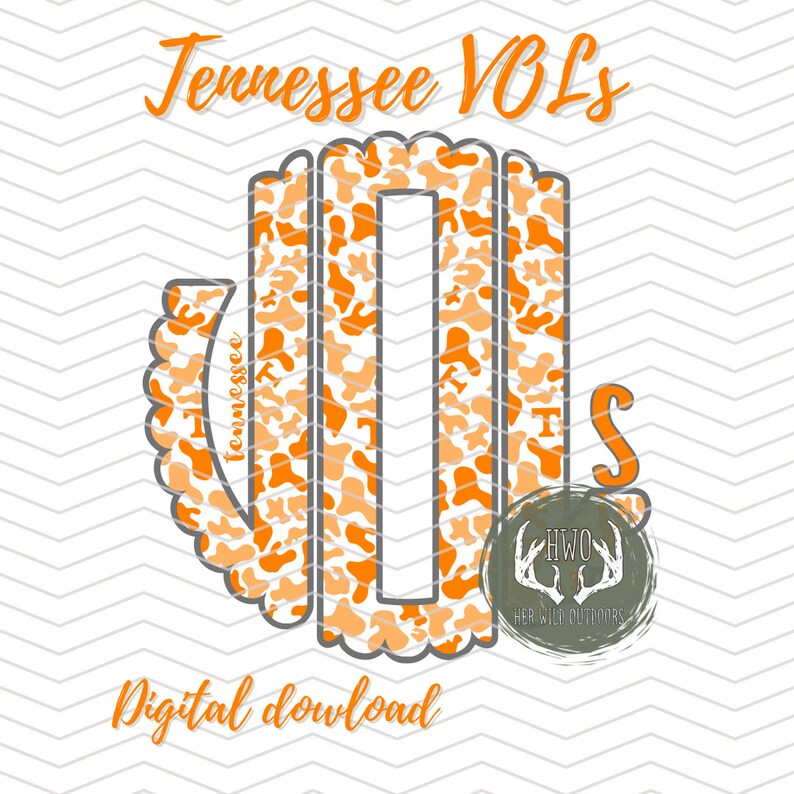 Tennessee VOLS Camo Monogram PNG - Etsy