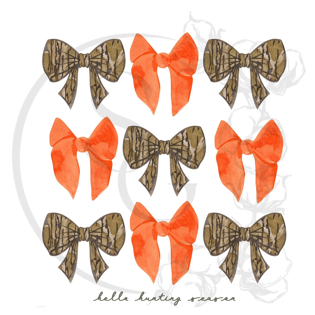 Preppy Camo Bows PNG - Etsy