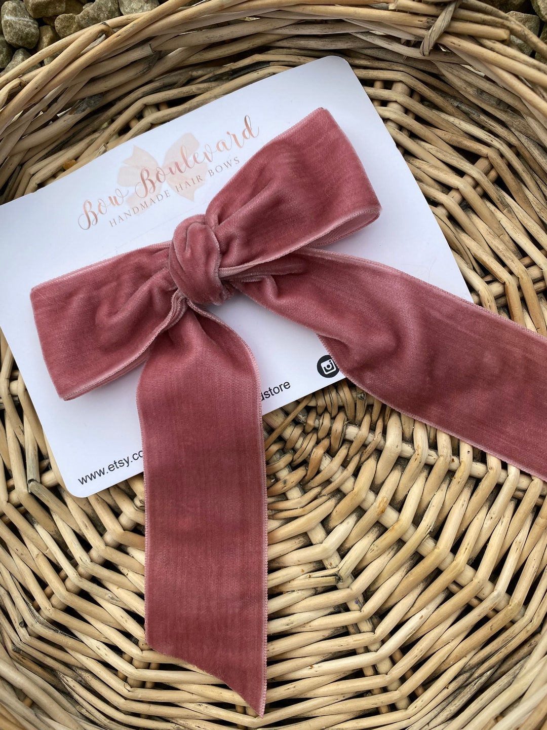 Blush Pink Velvet Bow - Etsy