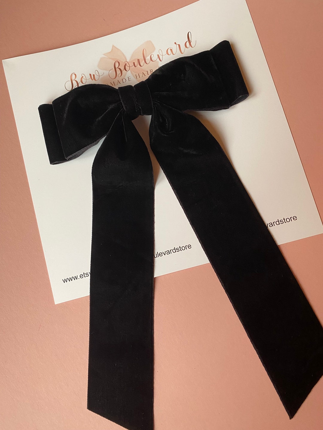 Large Luxe Black Velvet Bow - Etsy