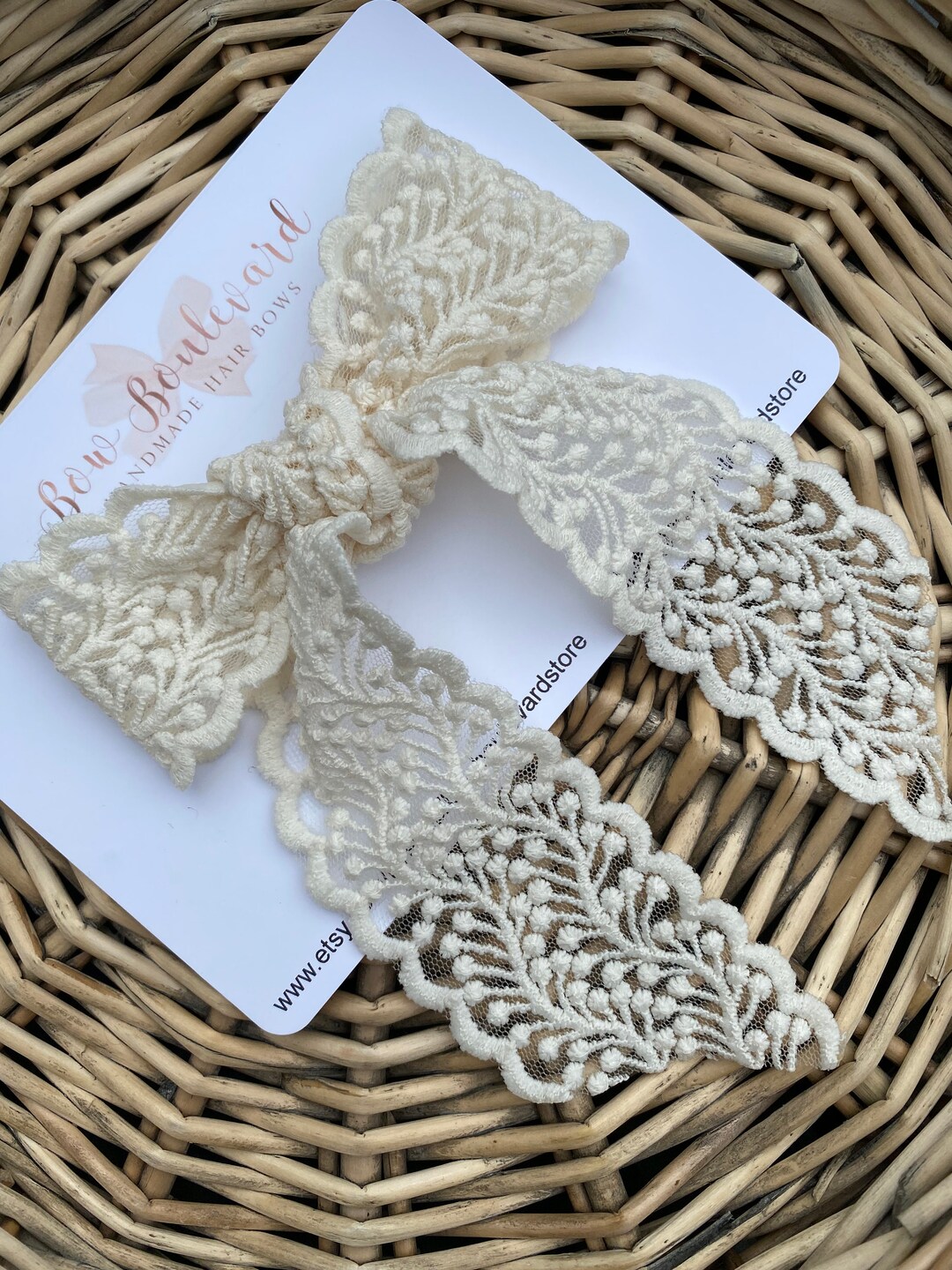 Cream Lace Bow - Etsy