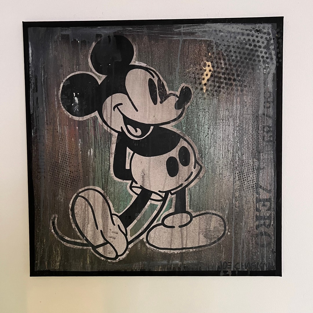 Vintage Mouse Original Canvas Painting - Etsy