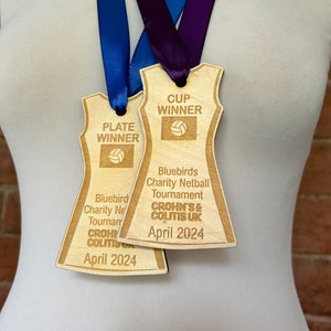 Personalised Wooden Netball Medal, Awards, Tournament Prizes, End of ...