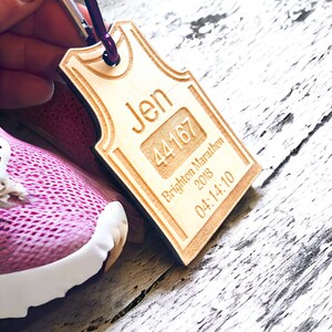 Marathon, Running Challenge Keepsake - Wooden Personalised Keyring ...