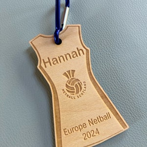 Personalised Netball Dress Keyring - Team Gift/award, Keyring, Bag Tag ...