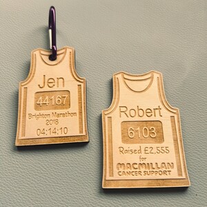 Marathon, Running Challenge Keepsake - Wooden Personalised Keyring ...