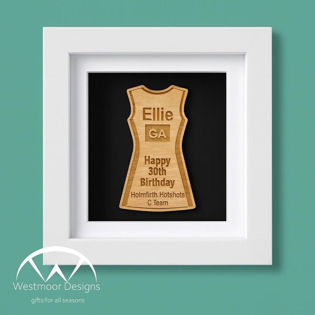 Personalised Netball Dress Box Frame: Engraved Wooden Keepsake Gift - Etsy