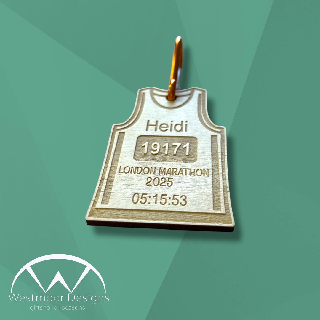 Marathon, Running Challenge Keepsake - Wooden Personalised Keyring ...