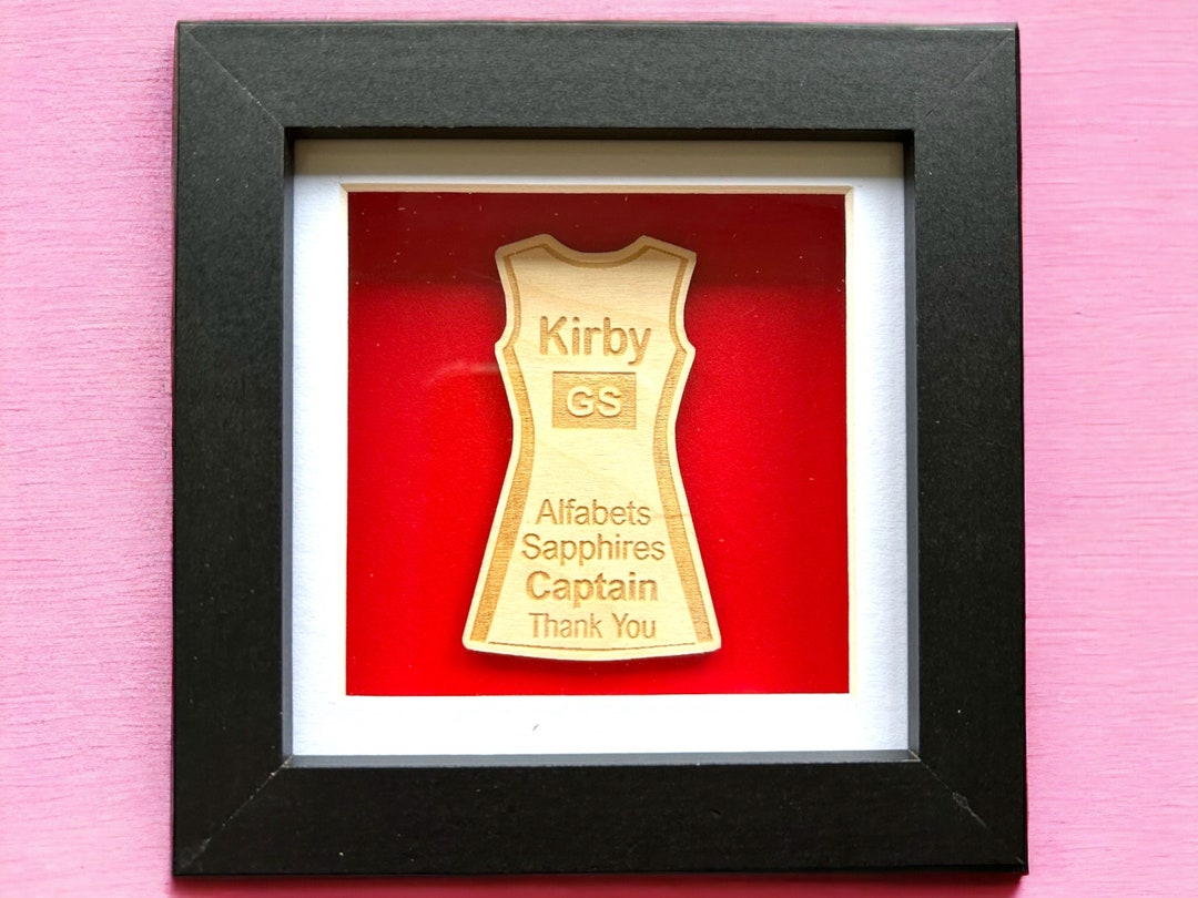 Box Framed Personalised Netball Dress Picture Unique Gift, Keepsake ...
