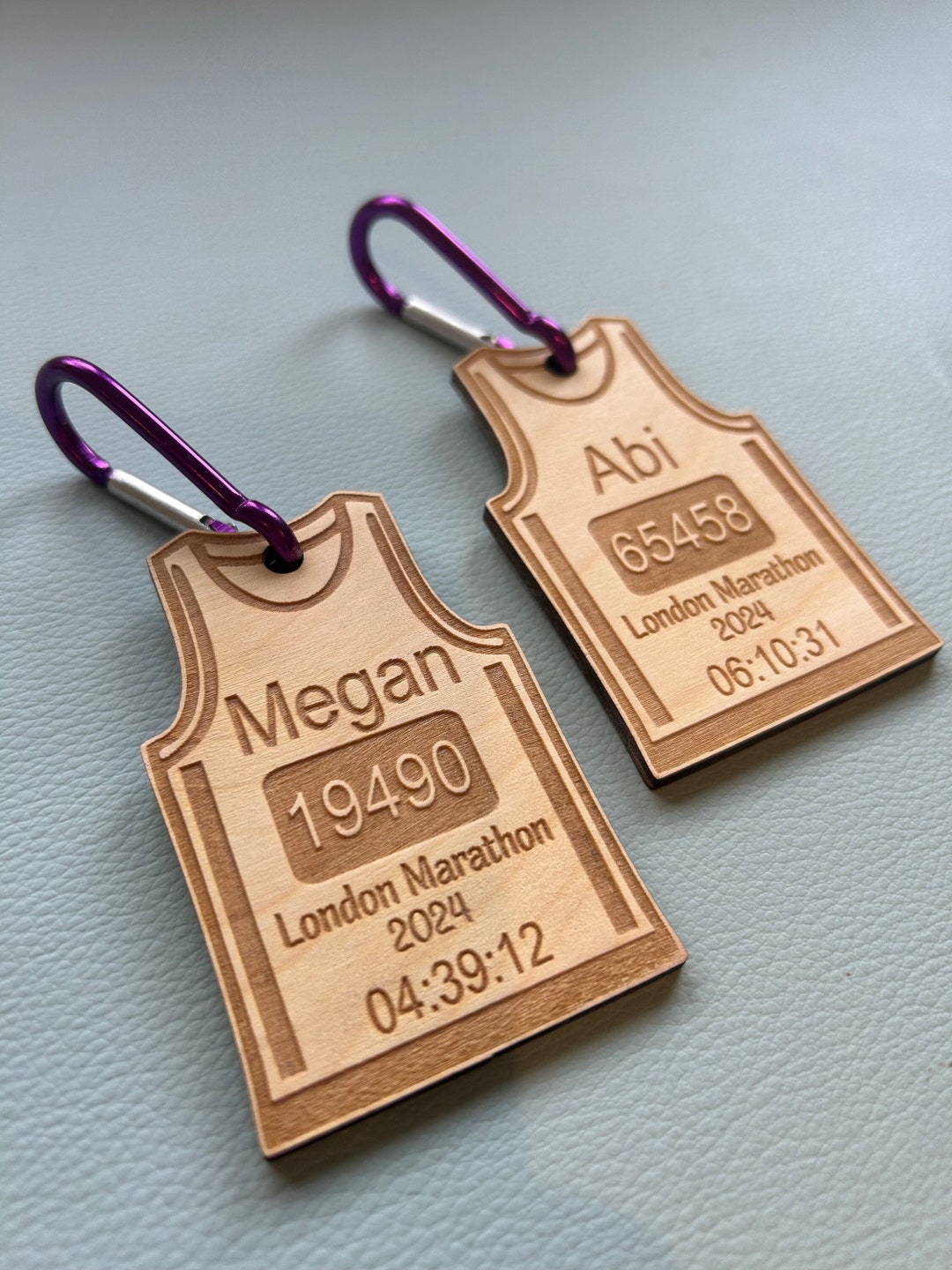Marathon, Running Challenge Keepsake Wooden Personalised Keyring, Gift ...