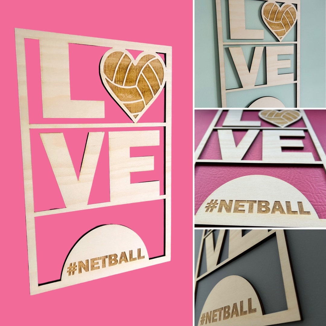 LOVE Netball Wooden Sign/wall Art Netball Gift for Players, Coaches ...
