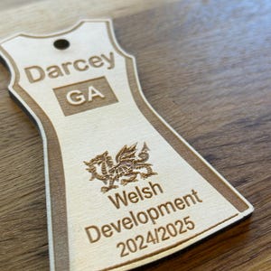 Personalised Netball Dress Keyring - Team Gift/award, Keyring, Bag Tag ...