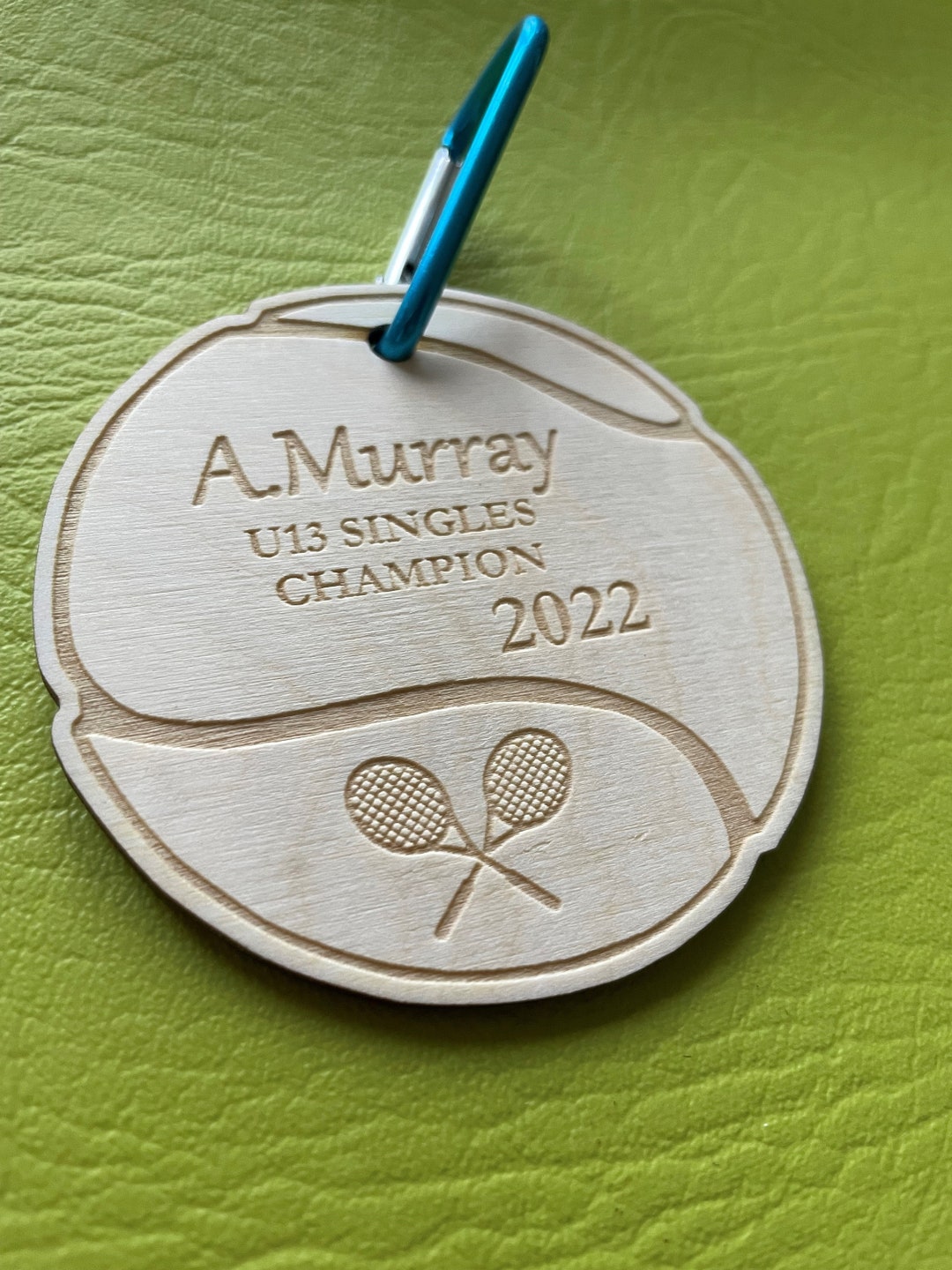 Personalised Wooden Tennis Ball Decoration/keyring - Unique Gift/award ...