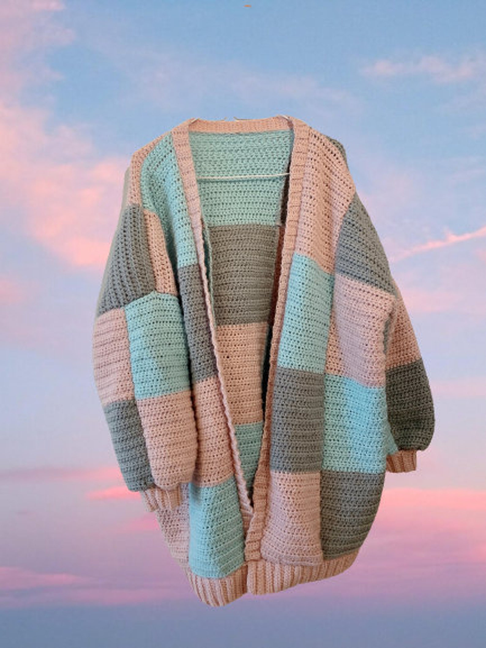 Patchwork Cardigan Cute Crochet Pattern PDF Digital One - Etsy