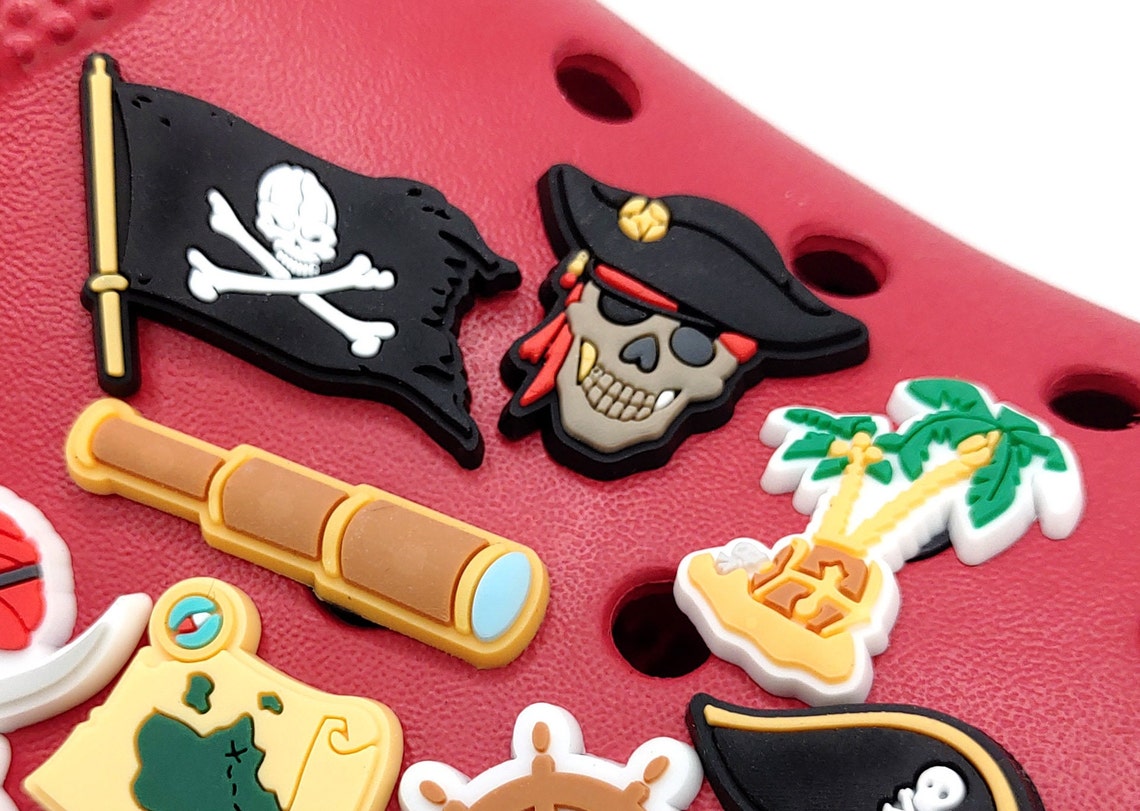 Pirate Shoe Charms Pirate Map Pirate Gift - Etsy