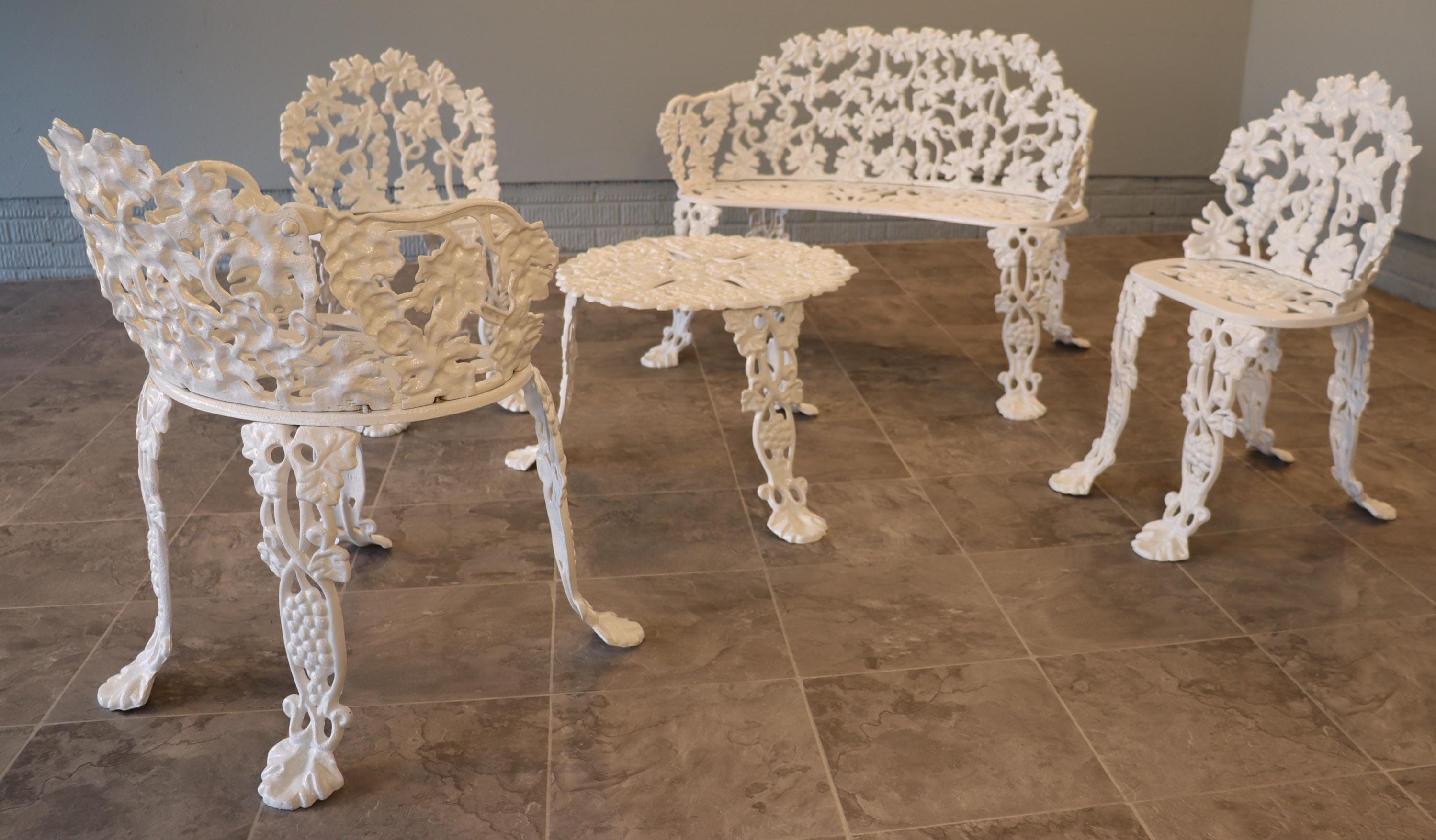Five Piece Cast Iron Grapevine Garden Complete Set - Etsy