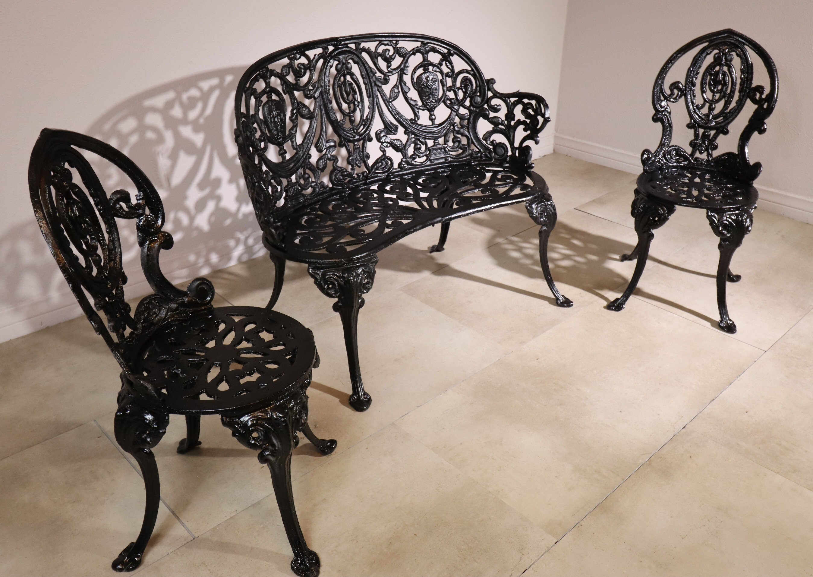 Antique French Baroque Cast Iron Garden Patio Set - Etsy