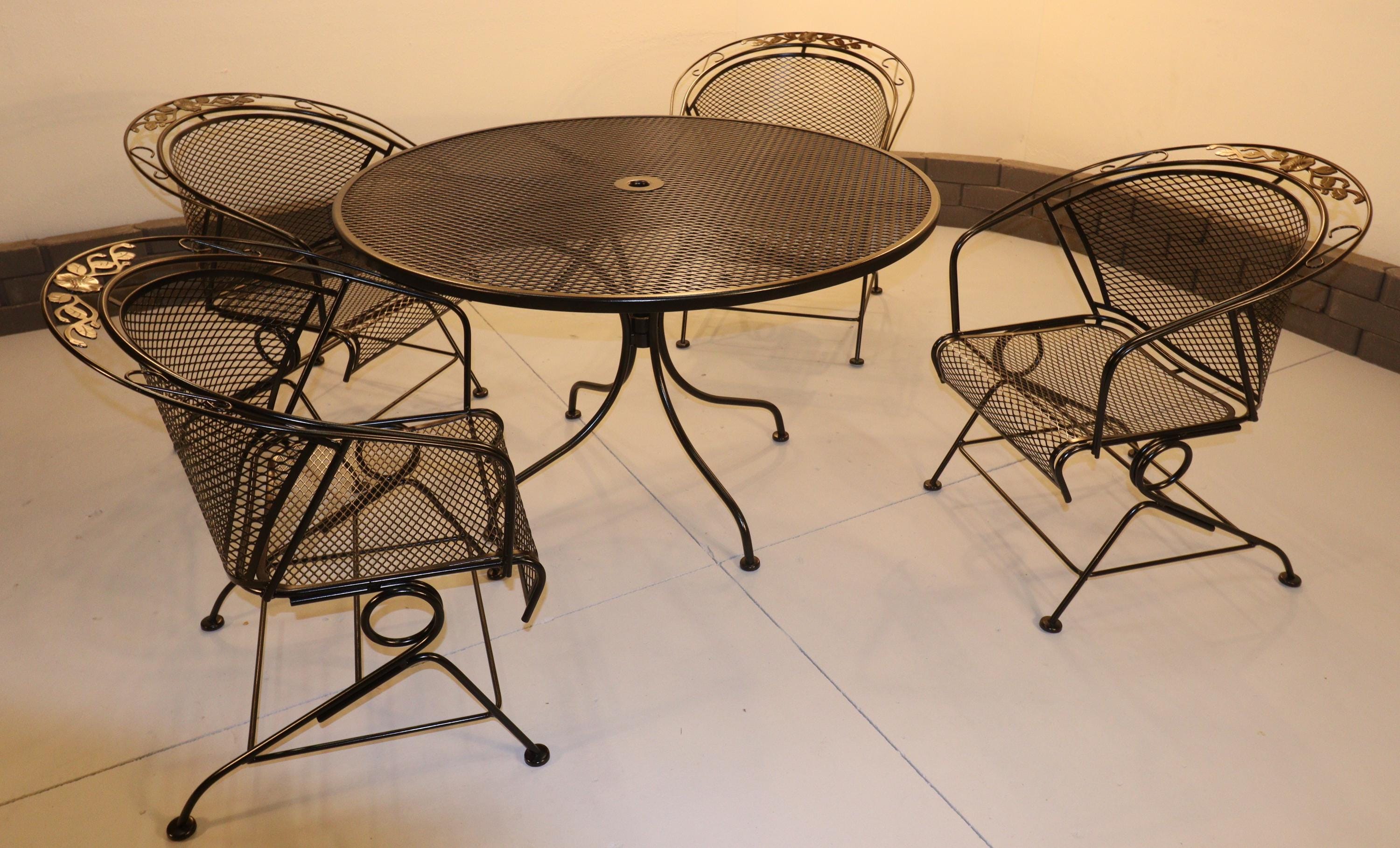 Vintage Meadow Craft Floral and Leaf Coil Spring Chairs - Etsy