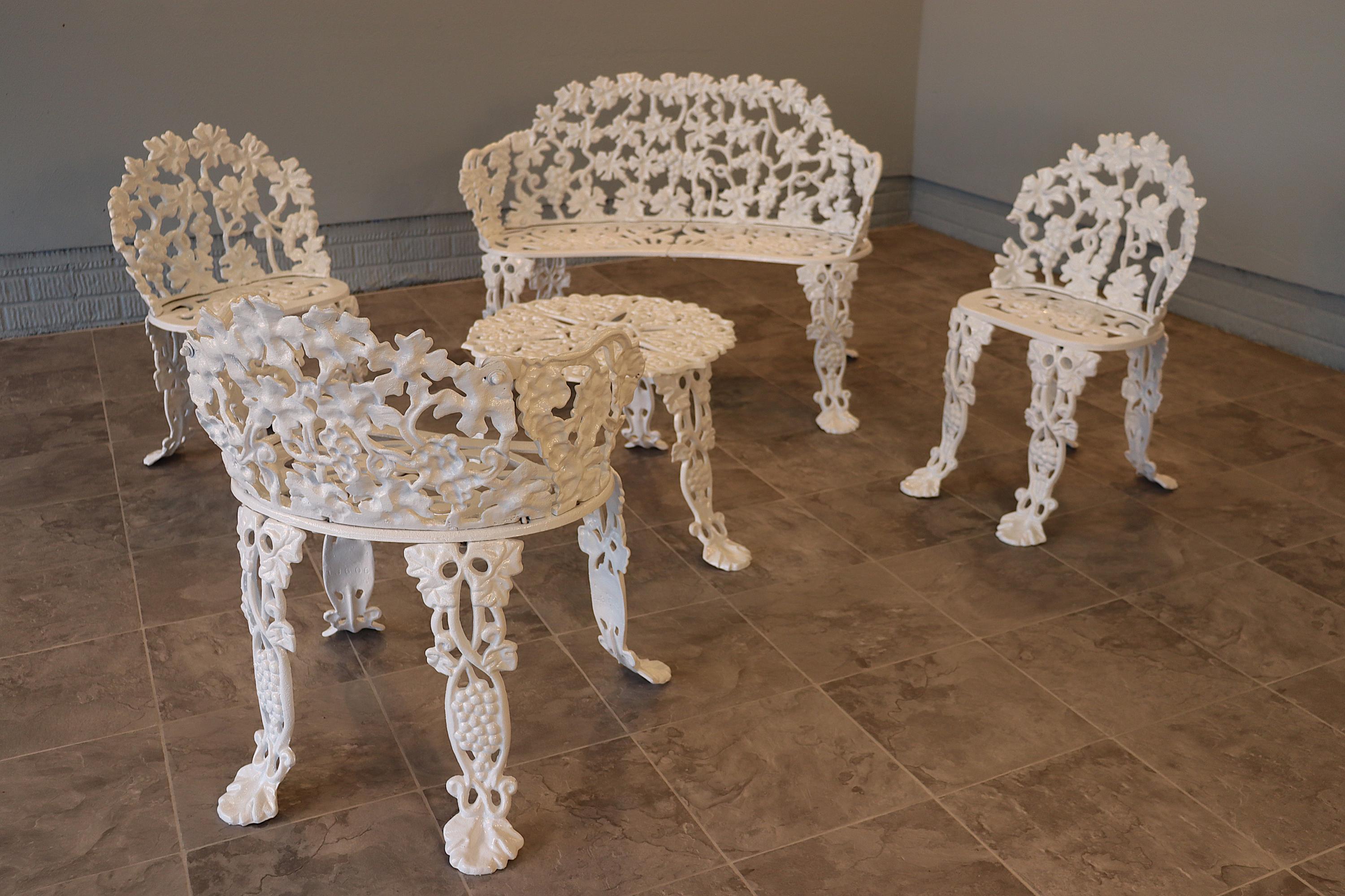 Five Piece Cast Iron Grapevine Garden Complete Set - Etsy