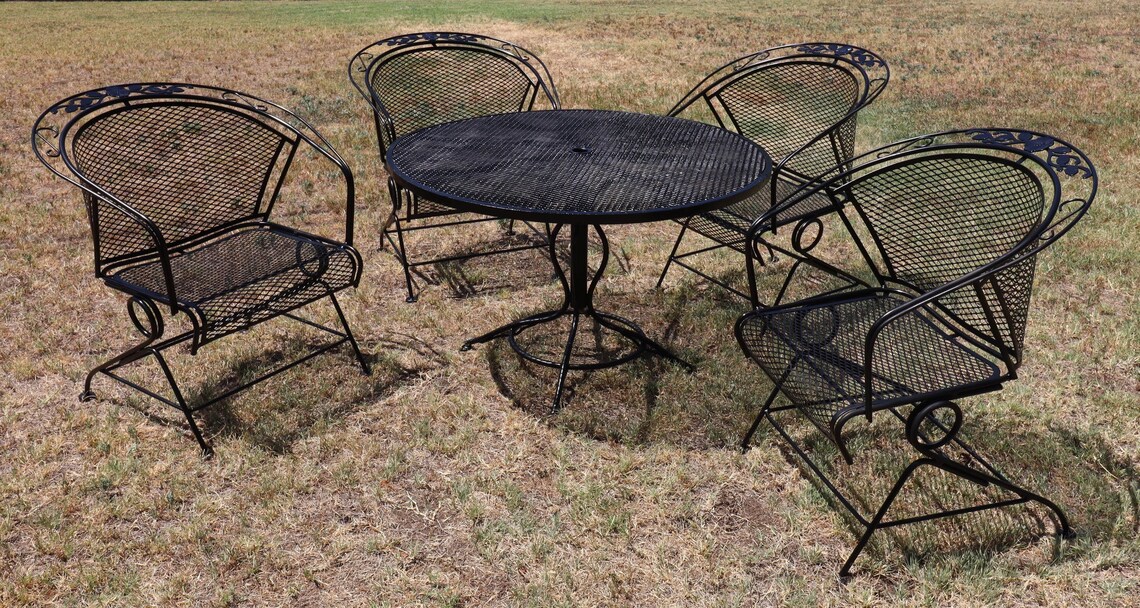 Vintage Meadowcraft Wrought Iron Patio Set - Etsy