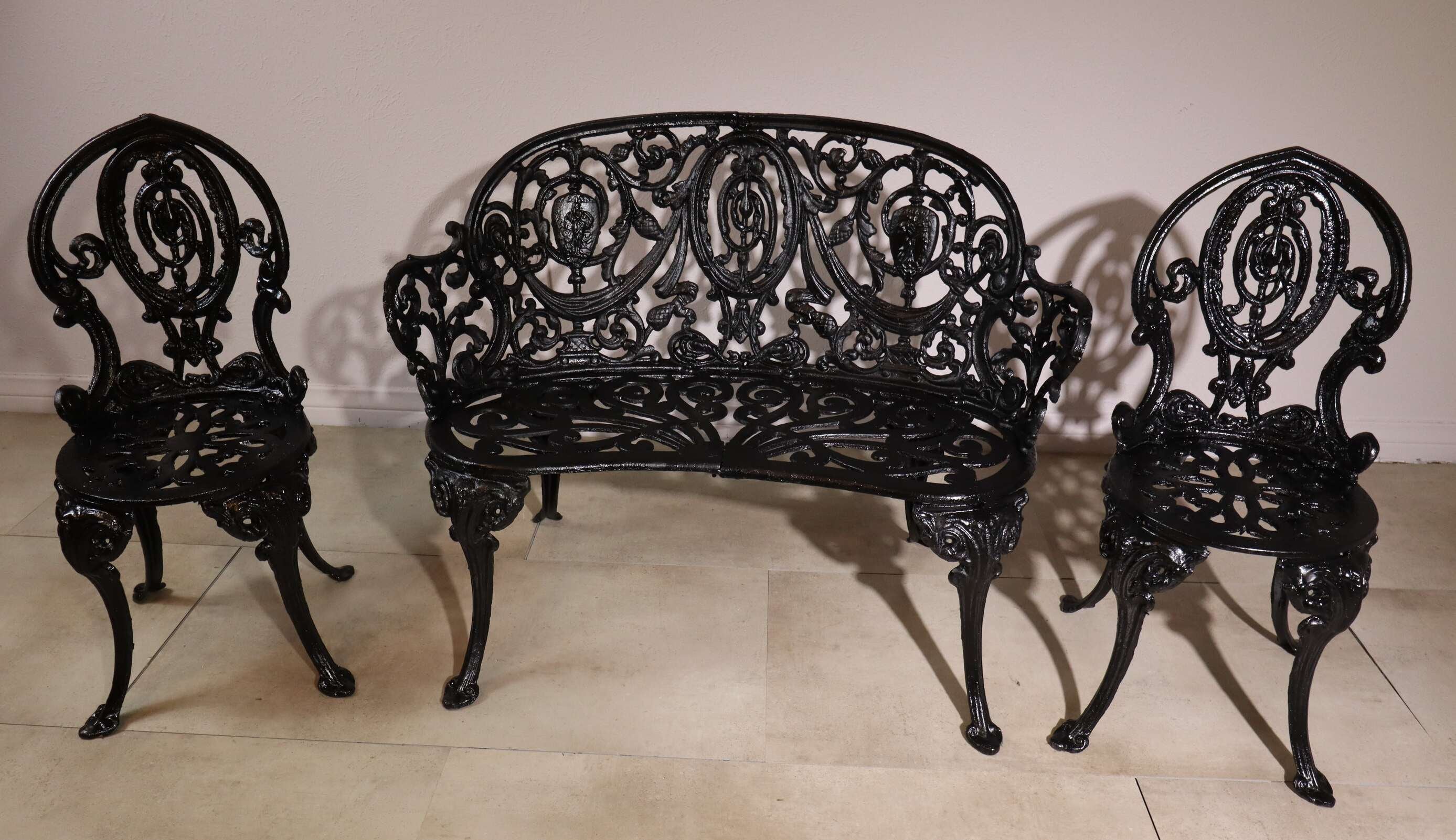 Antique French Baroque Cast Iron Garden Patio Set - Etsy