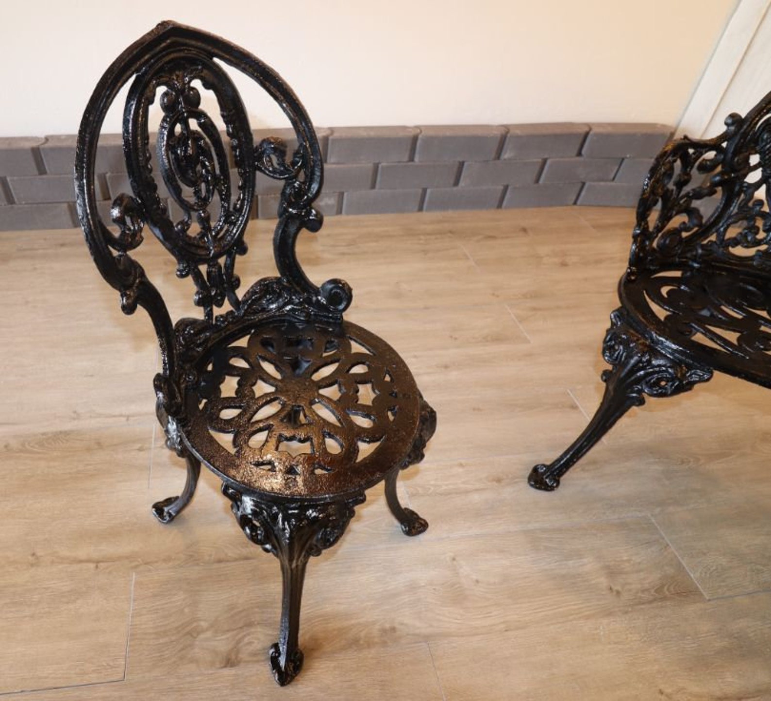 Antique French Baroque Cast Iron Garden Patio Set heavy - Etsy