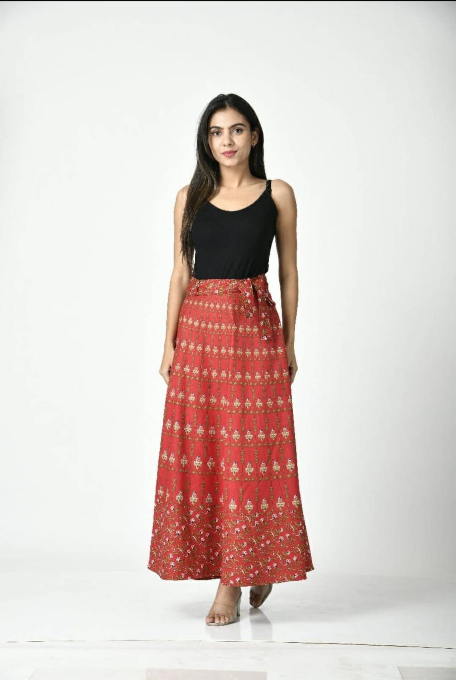 Hadmade Pure Jaipur Cotton Wrap Around Maxi Skirt With Handblock ...