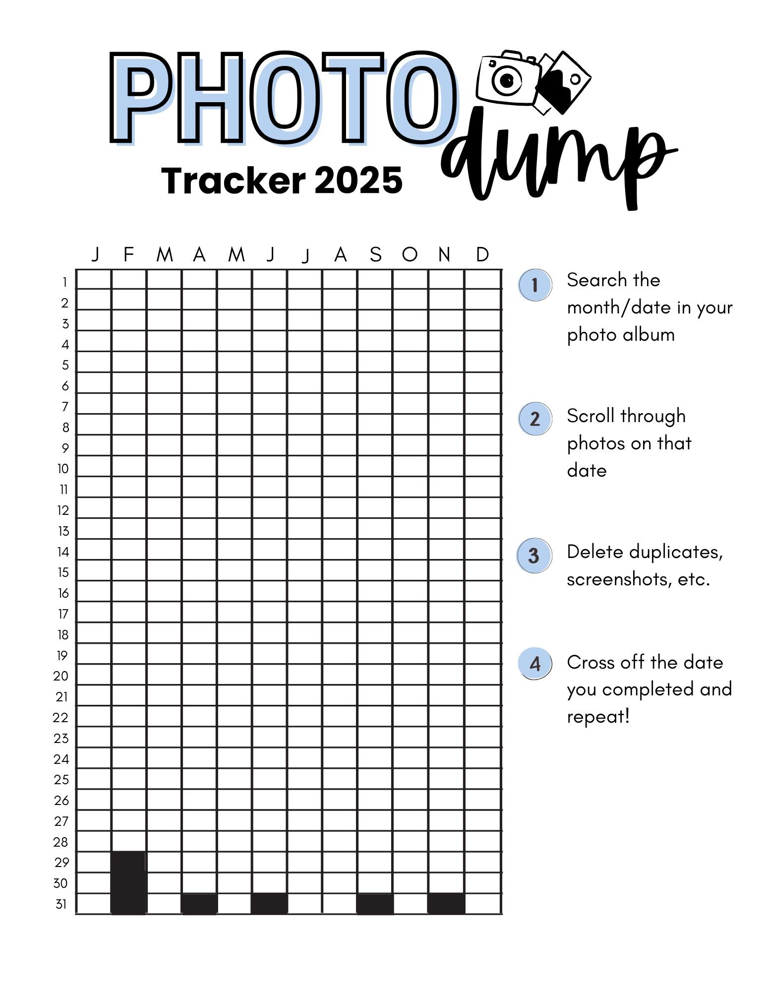Printable Photo Dump Tracker - Digital Declutter System for Phone ...